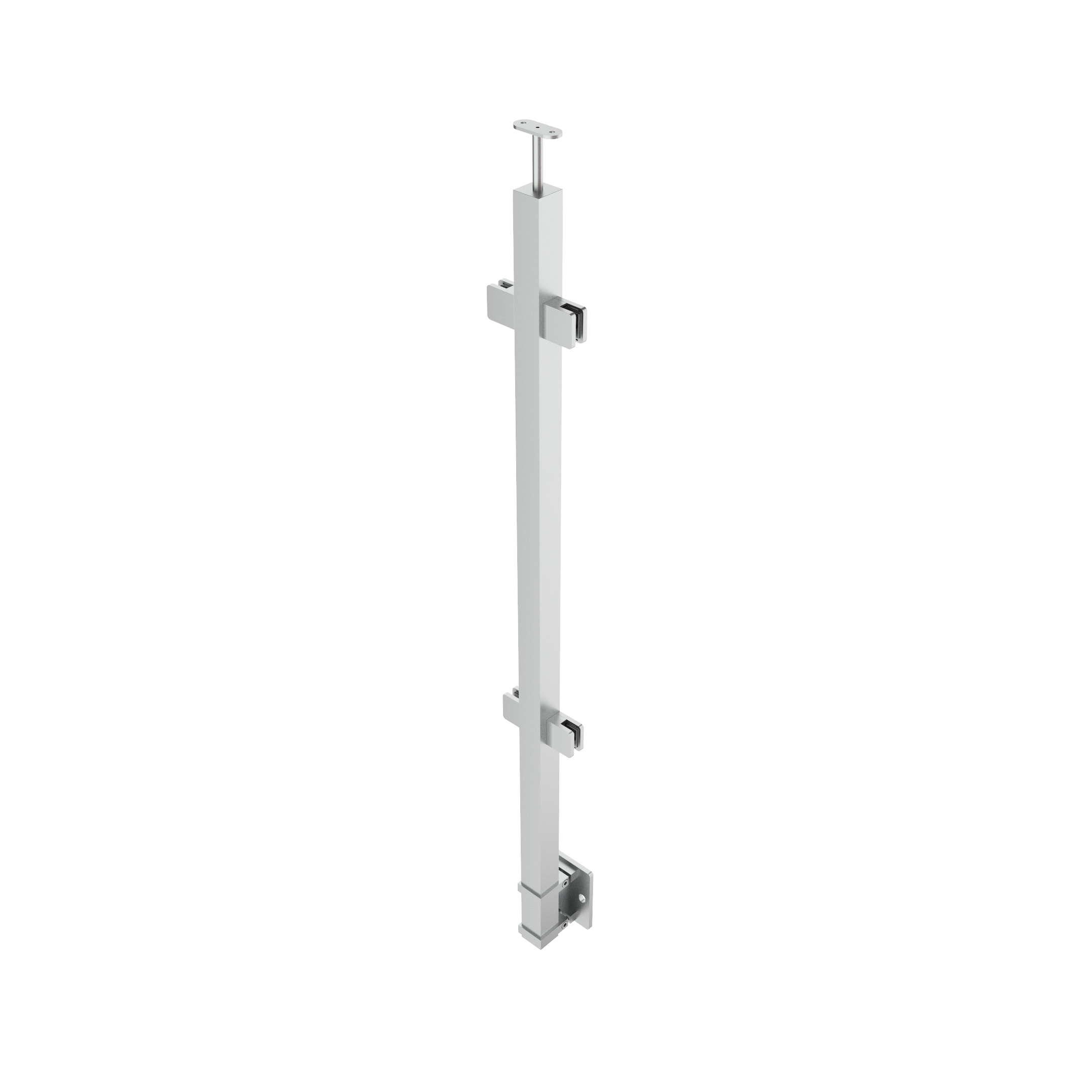 Side fixed baluster post 40x40x2, AISI316, 4 clamps - Rfix.eu